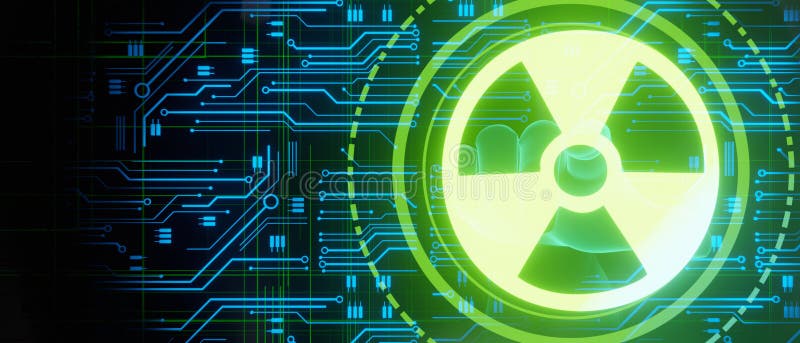 Futuristic Frame, Radiation Sign, Toxic Sign in Modern Banner ...