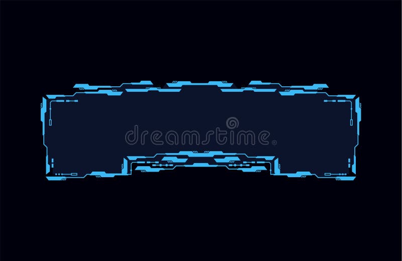 Futuristic Frame, Touch Effect, Vector Digital Round Circuit Border on ...