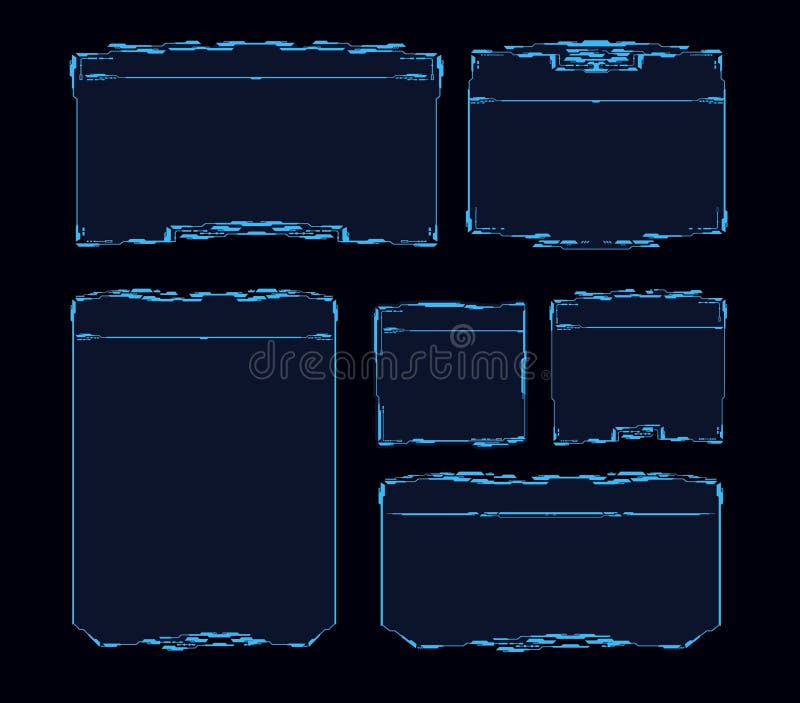 Futuristic Frames, Set of Abstract Vector Illustrations for Ui Design ...