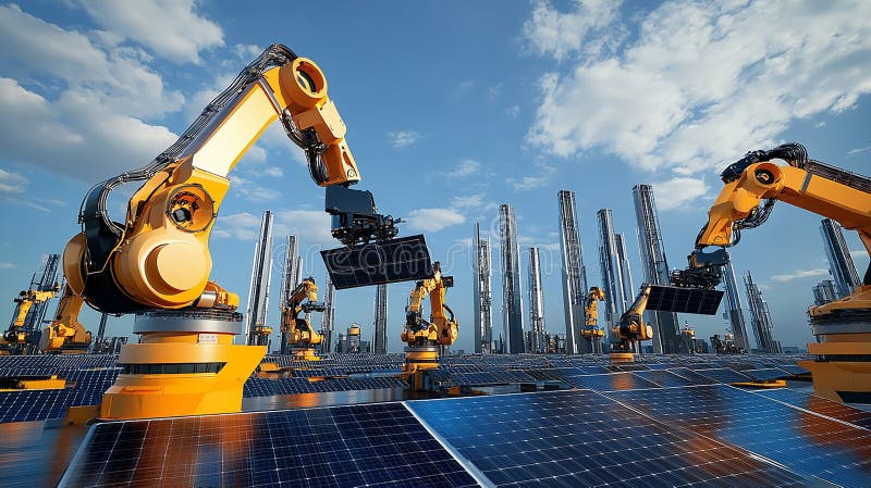 Futuristic Fully Automated Construction Site with Advanced Technology ...