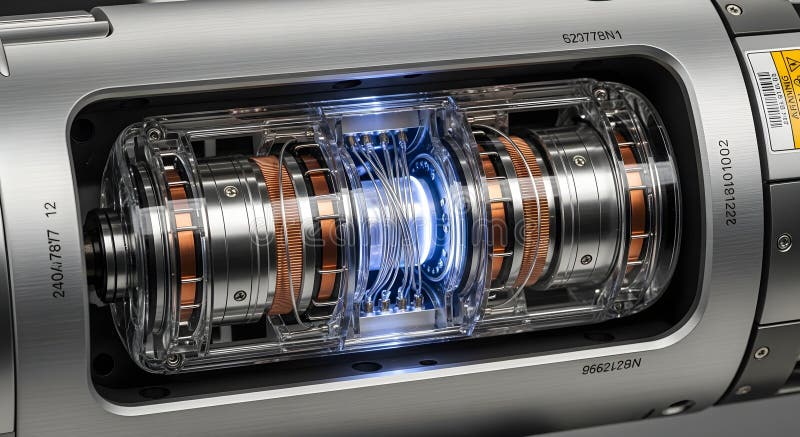 Futuristic Fusion Reactor Core with Glowing Plasma and Complex ...