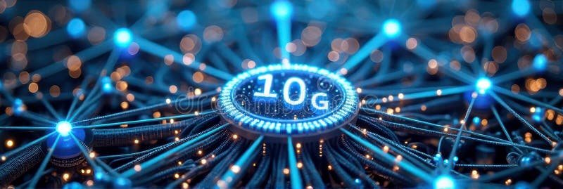 Futuristic 10g Network Concept with Glowing Connections and Technology ...