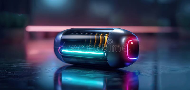 Futuristic Gadget with Glowing Lights, Showcasing Sleek Design and ...