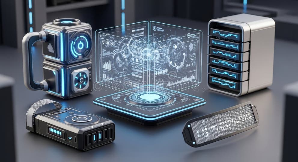 Futuristic Gadgets and Holographic Display with Advanced Technology and ...