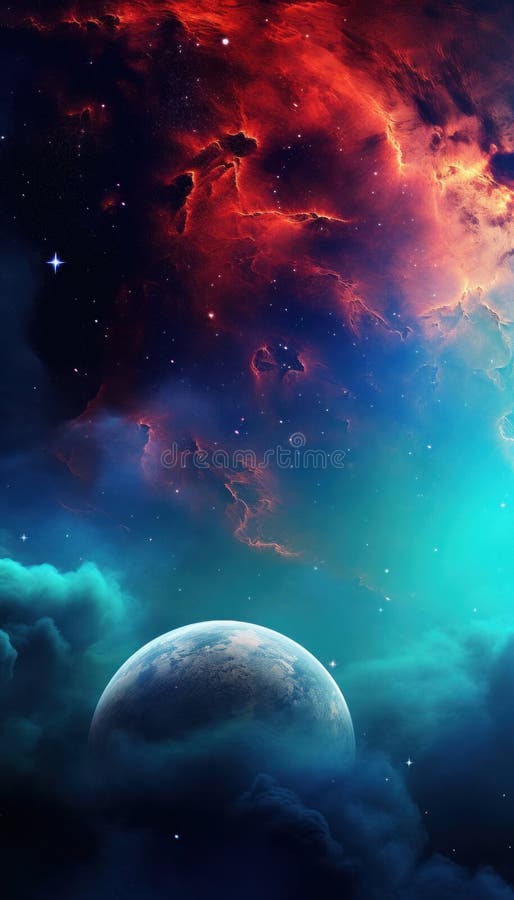 Futuristic Galactic Space Wallpaper Background Stock Illustration ...