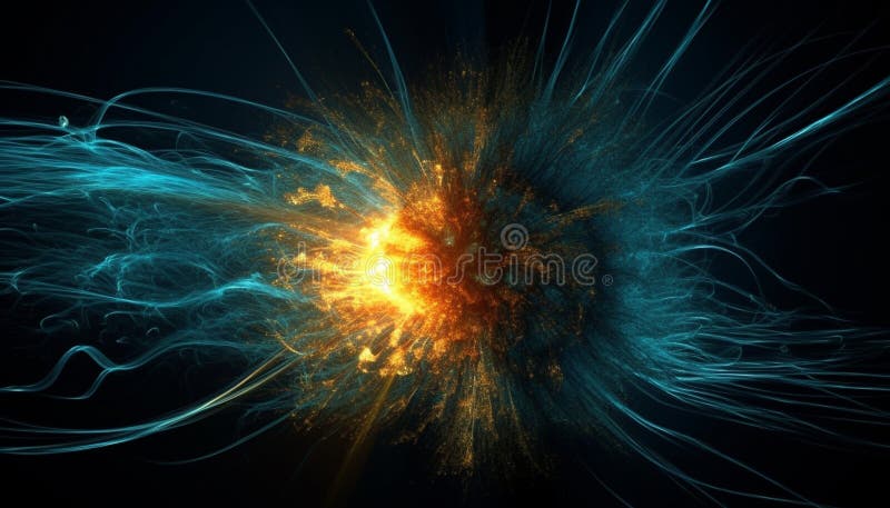 Futuristic Galaxy Explodes in Abstract Motion, Creating Glowing Fractal ...