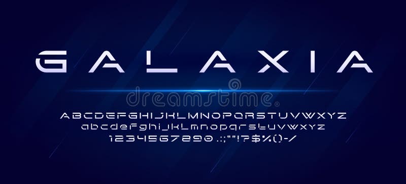 Futuristic Galaxy Font, Space Typeface, Alphabet Stock Vector ...