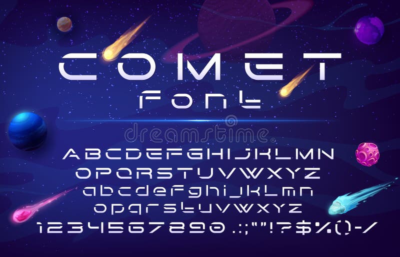 Futuristic Galaxy Font, Space Typeface, Tech Type Stock Vector ...