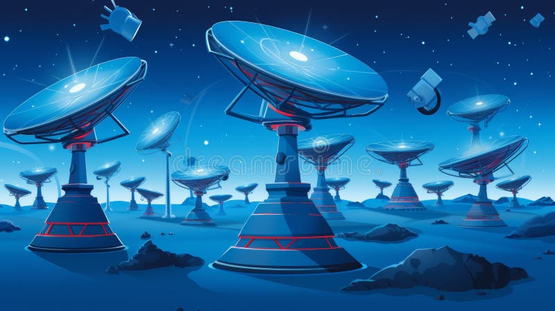 Futuristic Galaxy Technology Collage for Space Travel Communication in ...