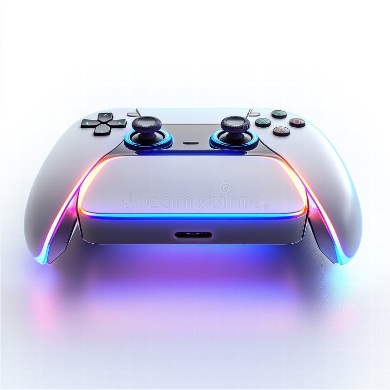 Futuristic Game Controller with Neon Lights. Stock Illustration ...