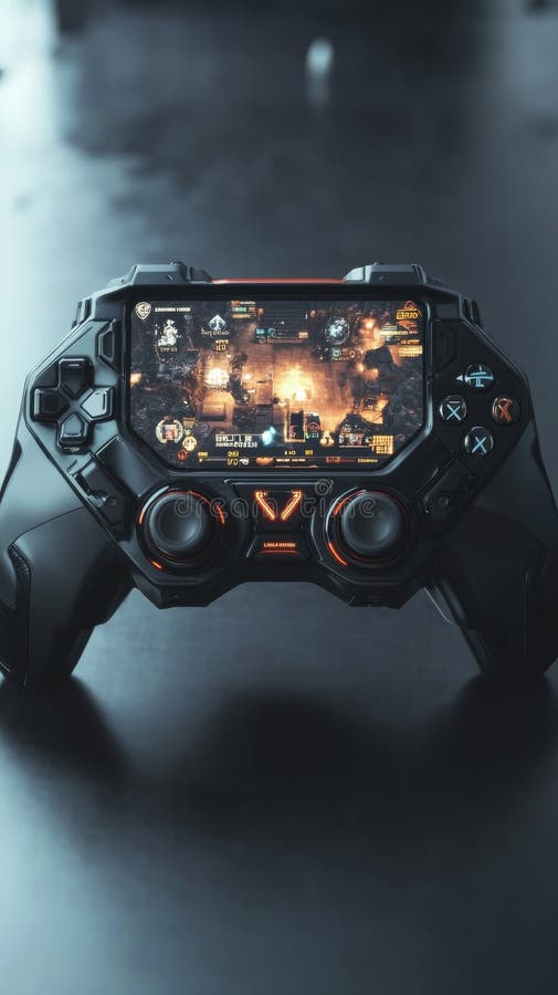 Futuristic Gaming Controller with Immersive Screen Display Stock Image ...