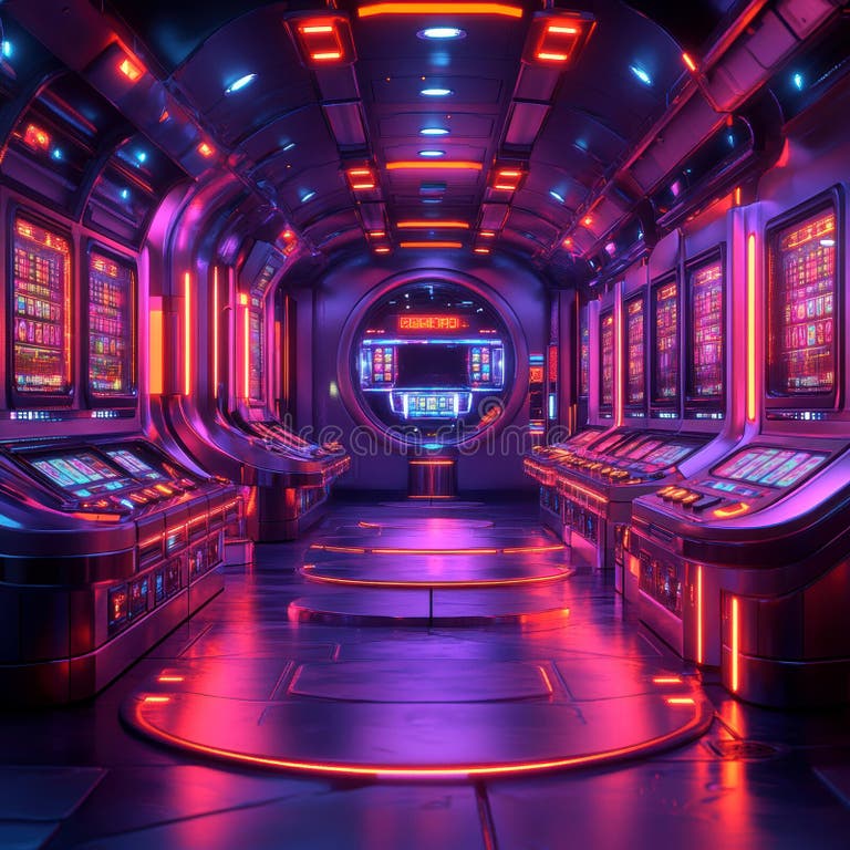 A Futuristic Gaming Environment Featuring a High-tech Spacecraft ...