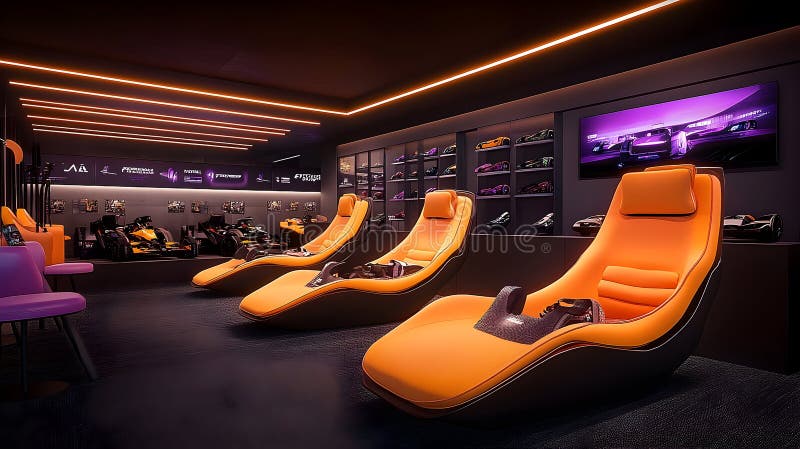 Luxury AI-Generated Racing Simulator Room Stock Illustration ...