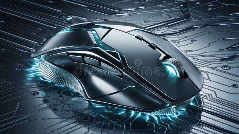 Futuristic Gaming Mouse on Circuit Board, Tech High Quality Image Stock ...