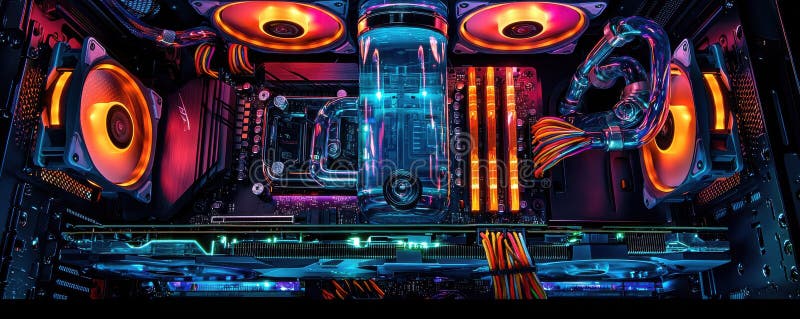 Futuristic Gaming Pc Vibrant Led Lighting Cooling System Stock Photos ...