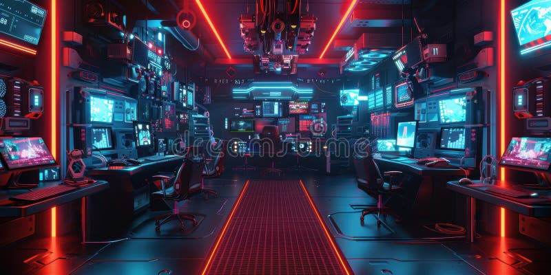 Futuristic Gaming Room. Created by Generative Artificial Intelligence ...
