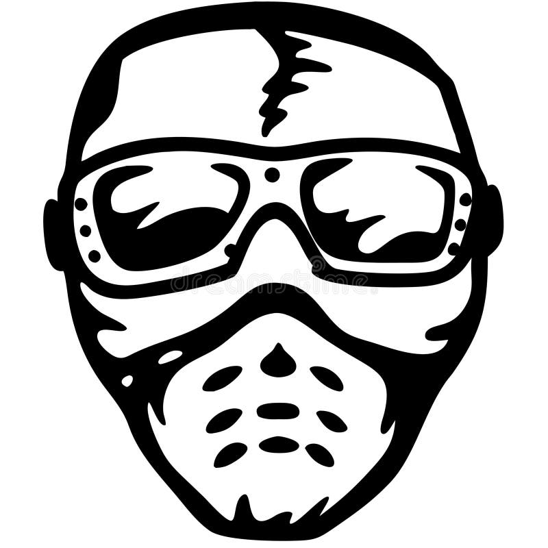 Futuristic Gas Mask Vector Design for Tech Illustration and Tattoo Art ...
