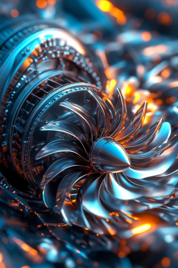 Futuristic Gas Turbine Engine, Industrial Power Generation Technology ...