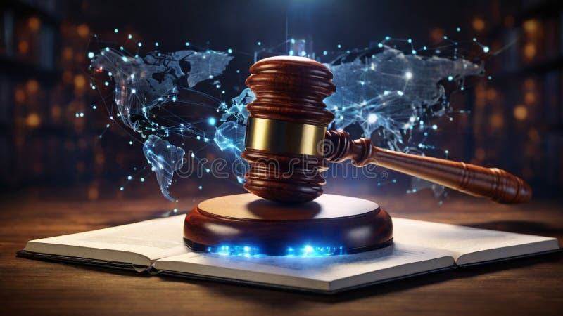 Futuristic Gavel Representing Digital Law and Technology Integration ...