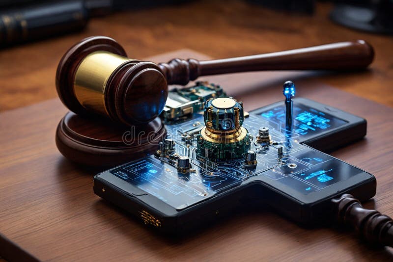 Futuristic Gavel Representing Digital Law and Technology Integration ...