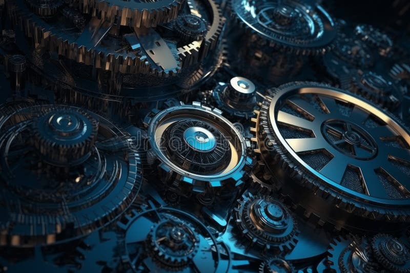 Futuristic Gear Tech Background. Generate Ai Stock Illustration ...