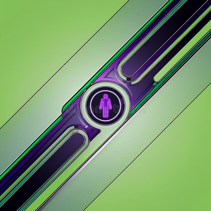 Futuristic, Gender-Neutral Icon on a Diagonal Tech Panel Stock ...