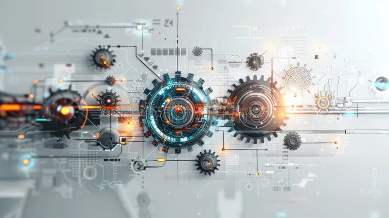 Futuristic Generative AI Digital Technology Concept with Abstract Gray ...