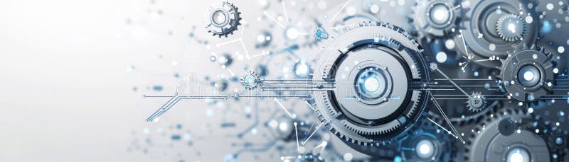 Futuristic Generative AI Technology - Abstract Gray Gears and Elements ...