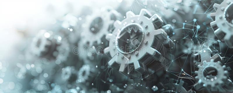 Futuristic Generative AI Technology with Abstract Gray Gears and Tech ...