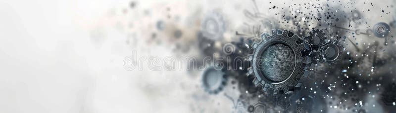 Futuristic Generative AI Technology Concept with Abstract Gray Gears on ...