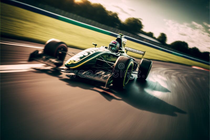 Futuristic Generic Concept Sport Formula One Car Speeding on the Road ...