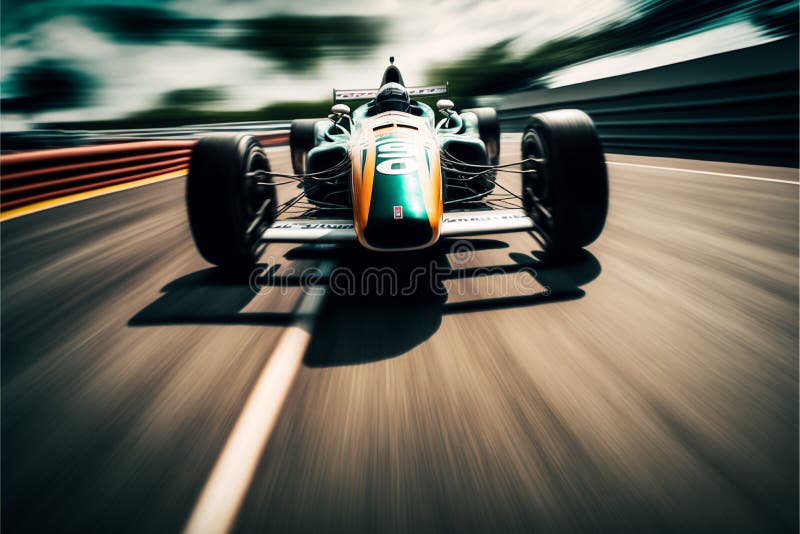 Futuristic Generic Concept Sport Formula One Car Speeding on the Road ...
