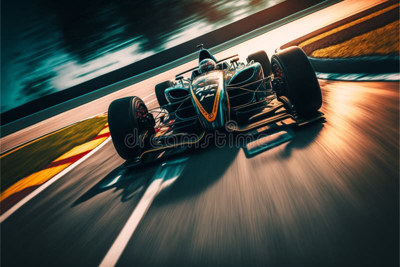 Futuristic Generic Concept Sport Formula One Car Speeding on the Road ...