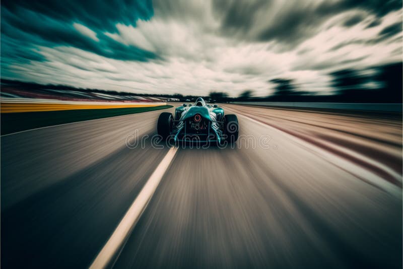 Futuristic Generic Concept Sport Formula One Car Speeding on the Road ...