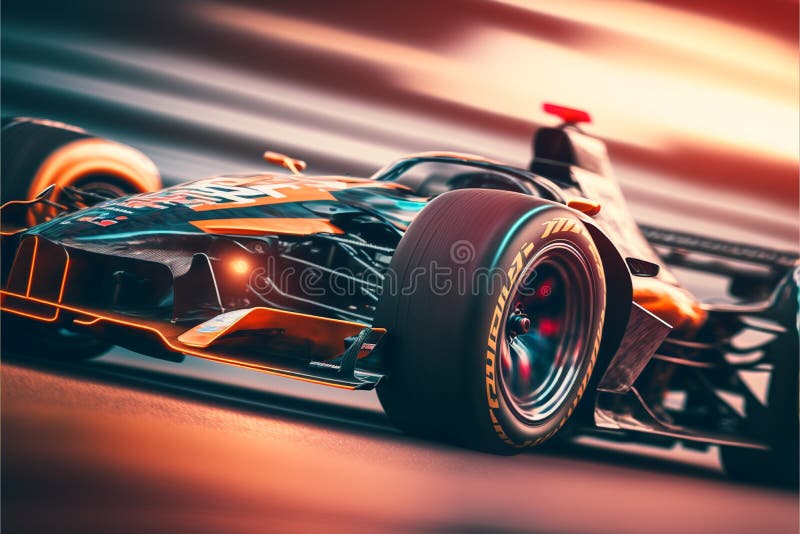 Futuristic Generic Concept Sport Formula One Car Speeding on the Road ...