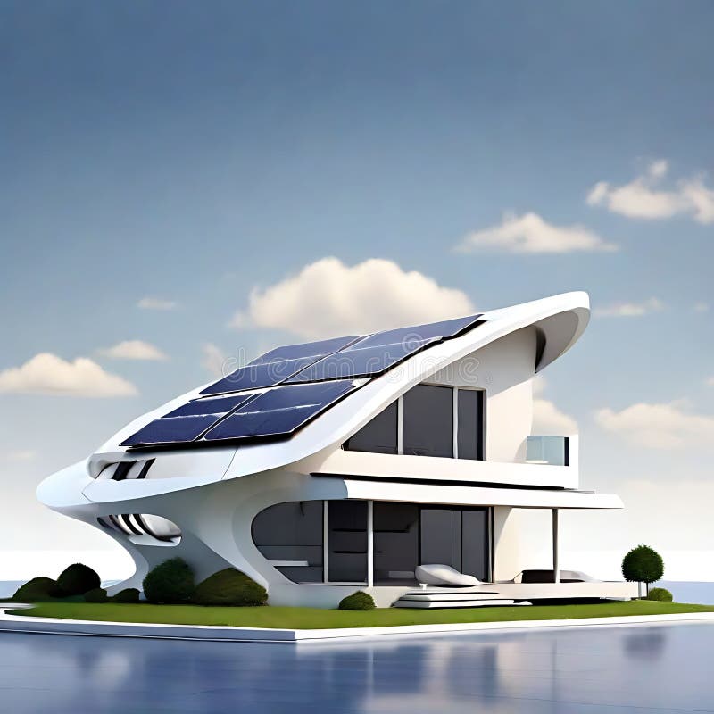 Futuristic Smart Home with Solar Panels System on Rooftop of Renewable ...