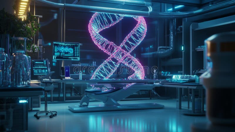 Futuristic Genetic Lab Utilizes AI To Analyze Hereditary Diseases with ...