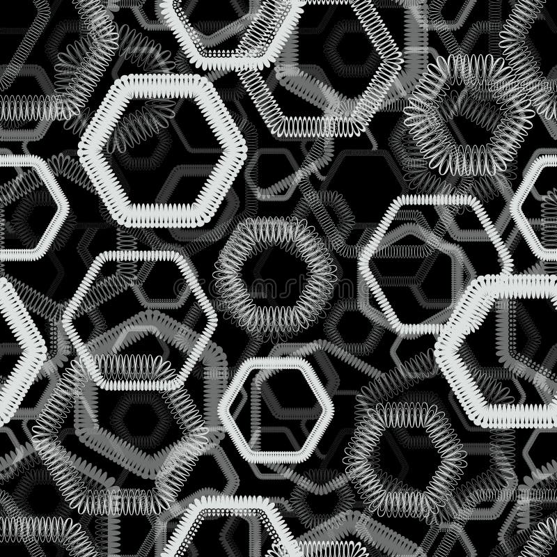 Futuristic Geometric Seamless Background with Hexagons. Modern ...