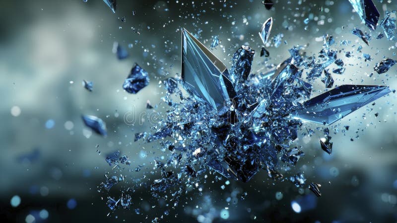 Futuristic Geometric Cascade Explosion Digital Realm Visual Art ...