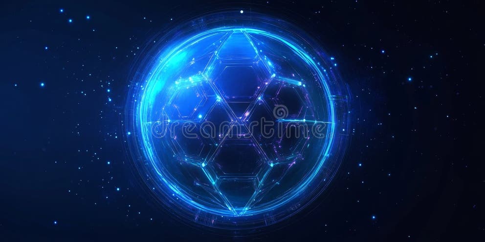 Futuristic Geometric Dome Shield a Glowing 3D Sphere with Hexagon Force ...