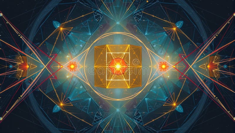 Futuristic Geometric Energy Matrix Stock Image - Image of mathematics ...