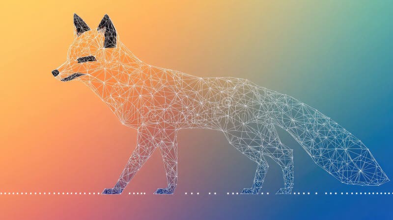 Futuristic Geometric Fox Design on Gradient Background, Modern Web ...
