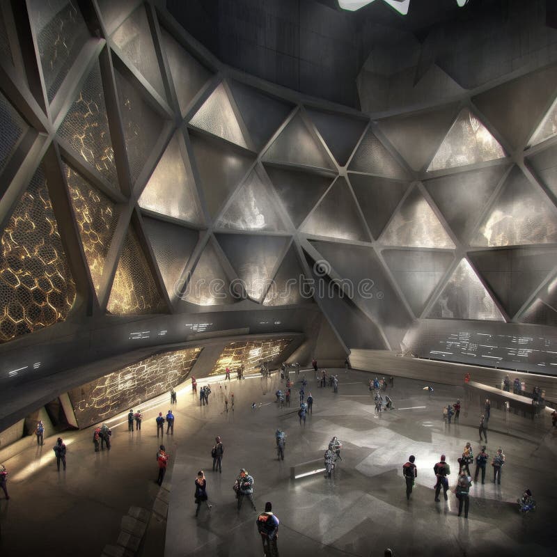 Futuristic Geometric Interior Space Stock Photo - Image of patterns ...