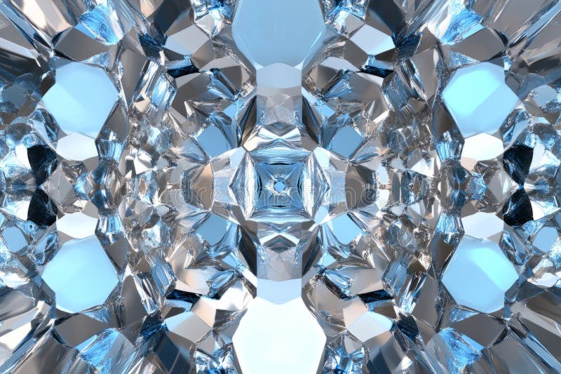 A Futuristic Geometric Pattern with Metallic Silver and Blue Hexagons ...