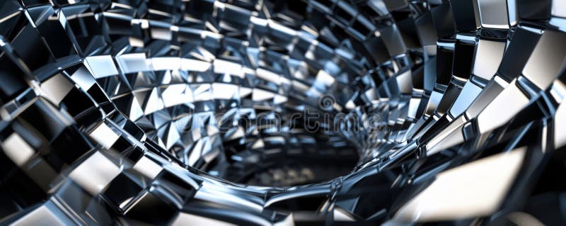 A Futuristic Geometric Pattern with Mirrored Glass Cubes, Arranged in a ...