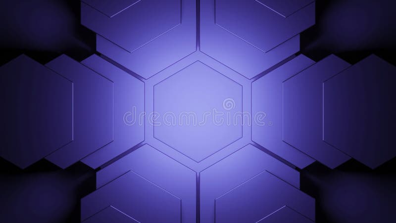 Futuristic Geometric Pattern Pulsates. Design. Pulsating 3D Pattern in ...