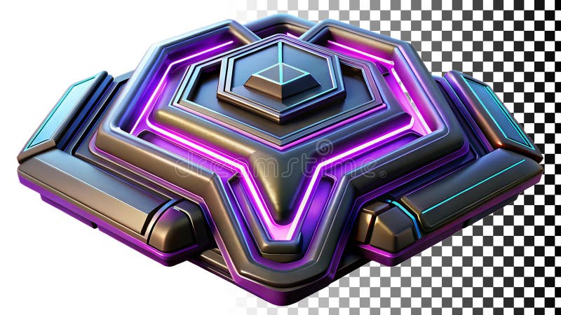 Futuristic Geometric Shape, Modern Tech Design, Abstract Form ...