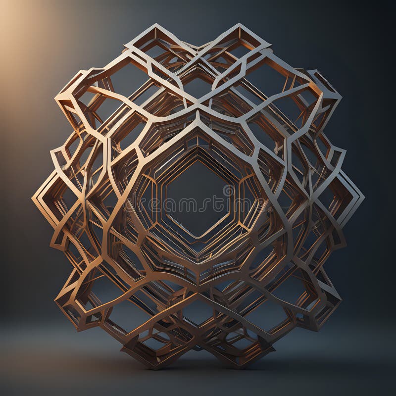 Futuristic Geometric Shapes Connect for Modern Abstract Design ...