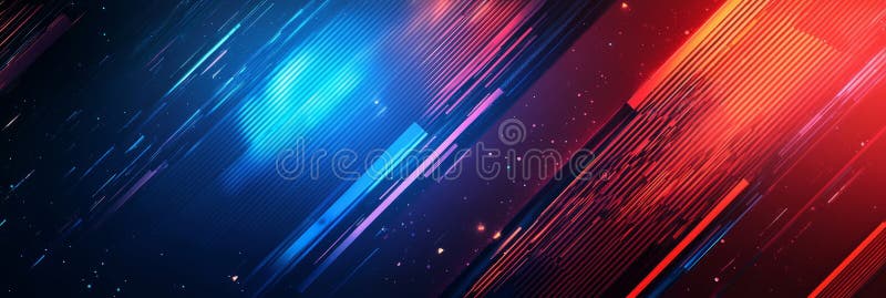 Futuristic Geometric Stripes Neon Blue and Red Modern Tech Background ...