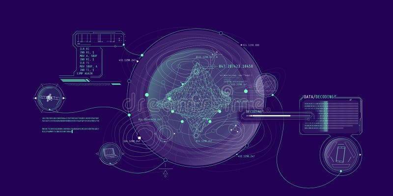 Futuristic Geoscience HUD Interface Design with Data Decoding. Stock ...